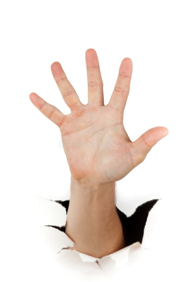 Männliche Hand, Die Auf Weiß Zeigt, Sich Berührt Oder Sich Betätigt ...