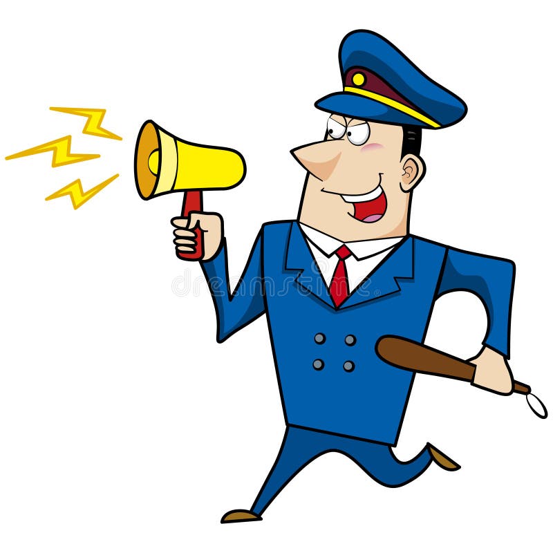 Männlicher Karikatur-Polizeibeamte Vektor Abbildung - Illustration von ...