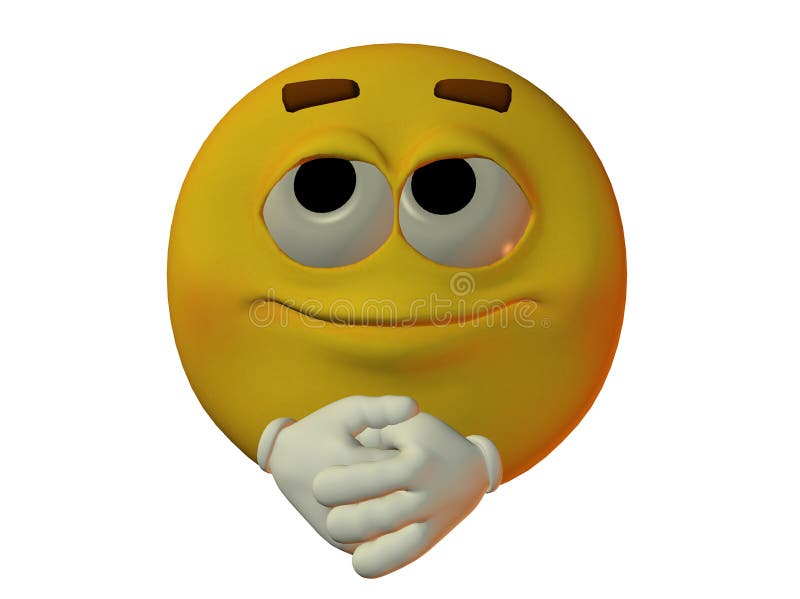 Männliches betendes smilie stock abbildung. Illustration von zeichen ...