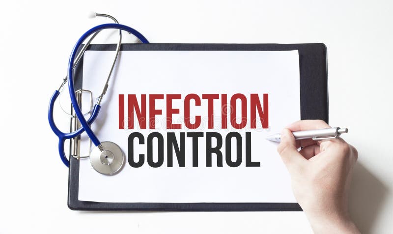 Médico Con Placa De Papel Con Control De Infección De Texto Concepto ...