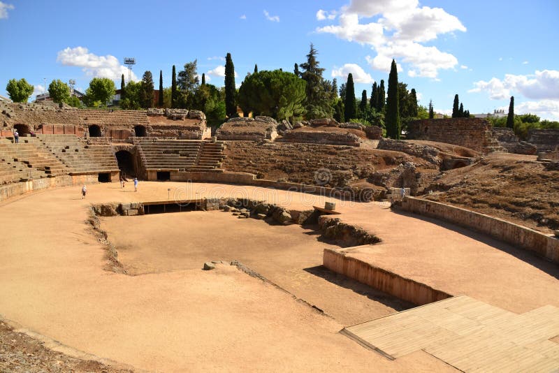 Mérida, circo romano fotografía editorial. Imagen de entrada - 60310027