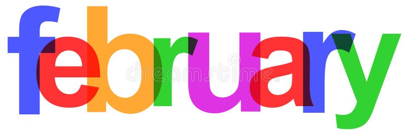 Fevereiro Com Letras Coloridas Ilustração do Vetor - Ilustração de ...
