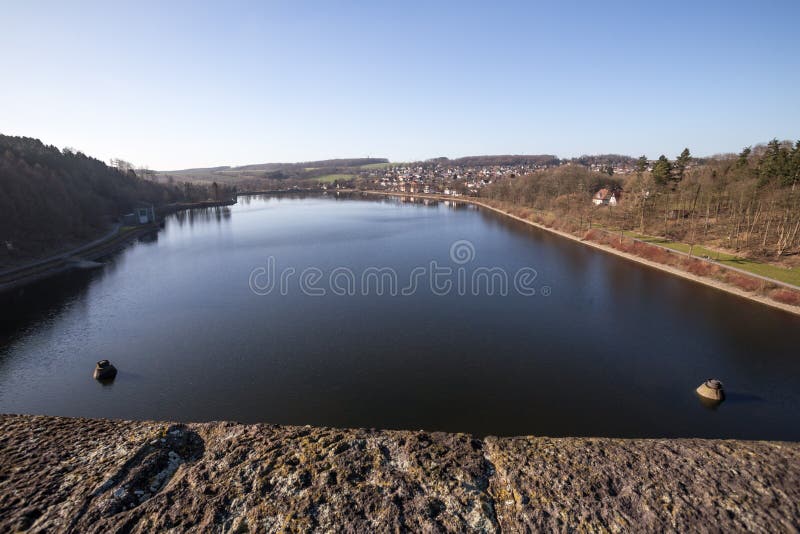 Möhne Reservoir Dam Germany Stock Photo - Image of history, bridge ...
