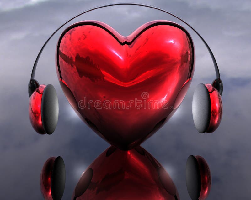 Corazón De La Música Con Las Notas Y Los Símbolos Musicales Ilustración ...