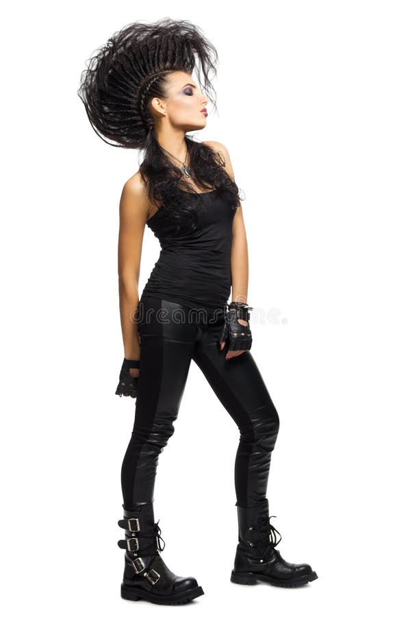 Músico De La Roca En La Ropa De Cuero Imagen de archivo - Imagen de ...