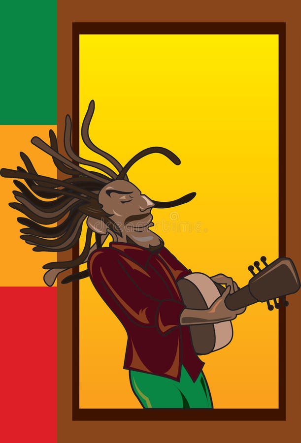 Músico del reggae ilustración del vector. Ilustración de negro - 20824203