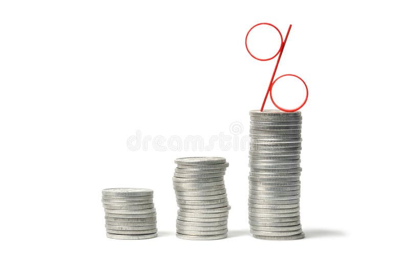 Rotes Prozent-Zeichen Lokalisiert Stockfoto - Bild von stelle, preis ...