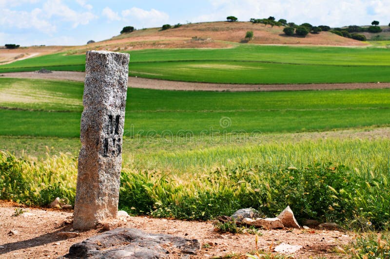 M 15 Signal Stone stock image. Image of post, meadow - 13259097