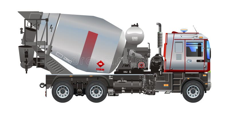 Concrete Mixer Heavy Truck for Construction Service Vector Illustration ...