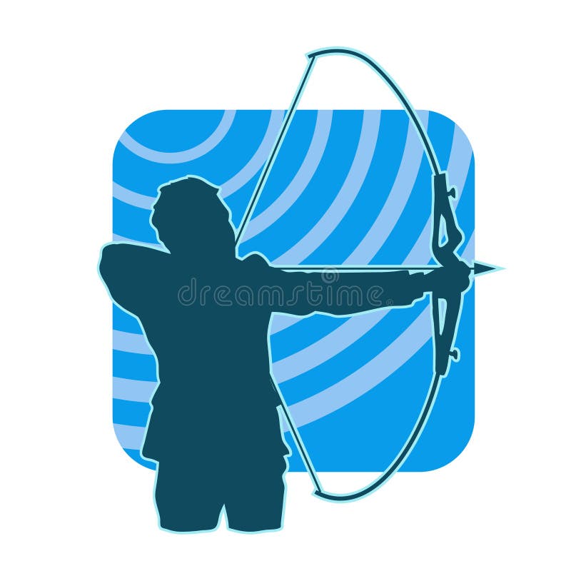 Silhouette of a Male Archer Warrior in Action Pose. Stock Vector ...