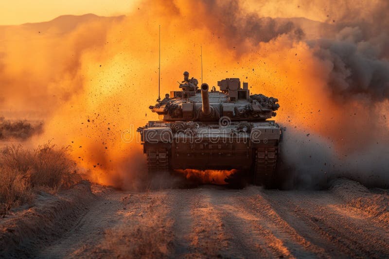 Powerful Military Tank Battlefield Sunset Stock Photos - Free & Royalty ...