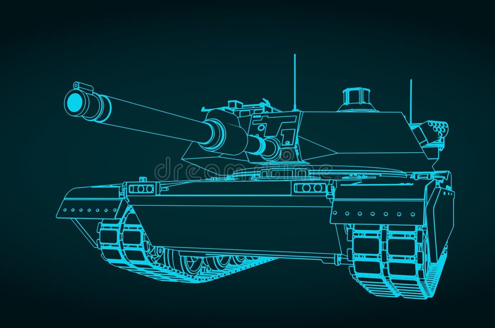 M1 Abrams tank blueprint stock vector. Illustration of track - 321028208