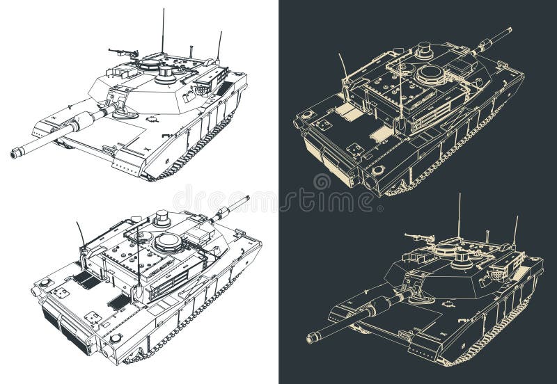 M1 Abrams Tank Illustrations Stock Vector - Illustration of sketches ...