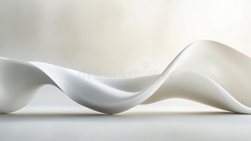 Neutral Aesthetic Wave Lines - Cream Soft Folded Design Stock ...
