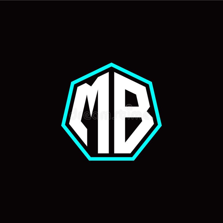 M B Initials Modern Polygon Logo Template Stock Vector - Illustration ...