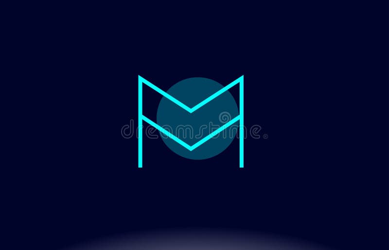 M Blue Line Circle Alphabet Letter Logo Icon Template Vector Design ...