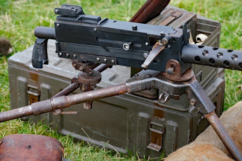 The M1919 Browning is a .30 Caliber Medium Machine Gun Stock Image ...