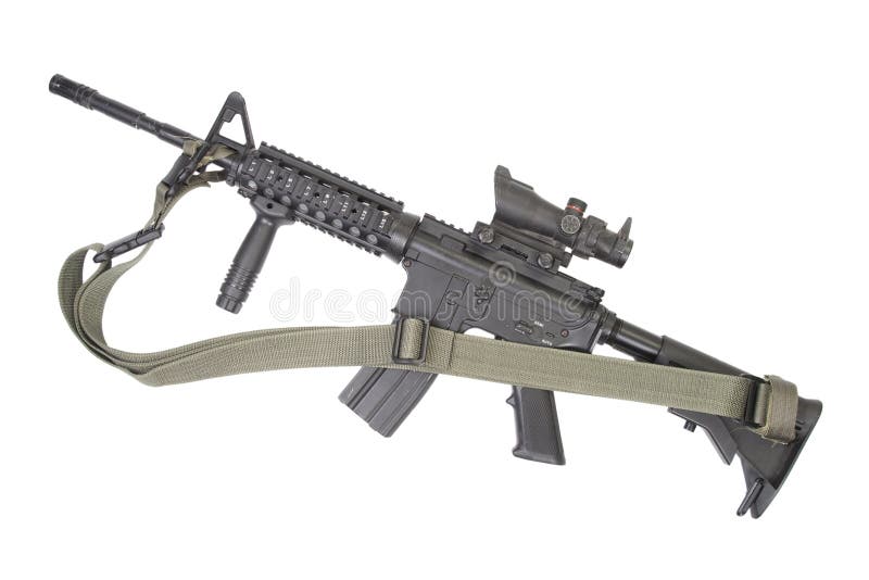 Modern Army Weapon. M4 RIS Carbine. Stock Image - Image of isolated ...