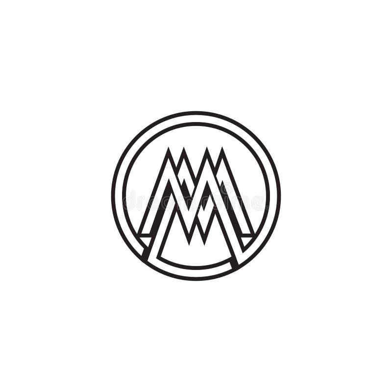M M / M Circle Lines Logo Design Vector Stock Vector - Illustration of ...