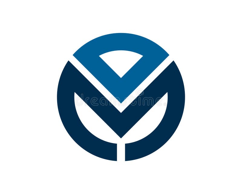 M Circle Logo Vm Mv Template 2 Stock Vector - Illustration of text ...