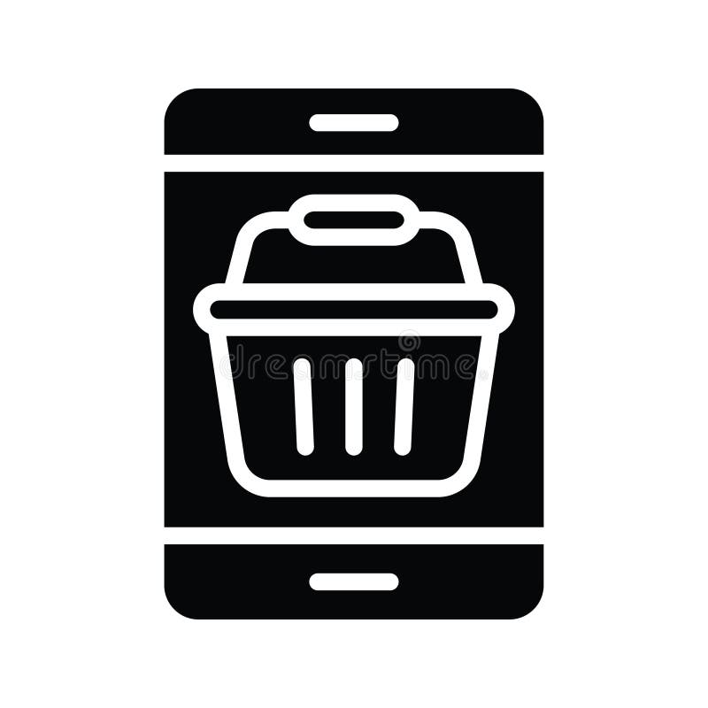 M Commerce Vector Solid Icon Design Illustration. Product Management ...
