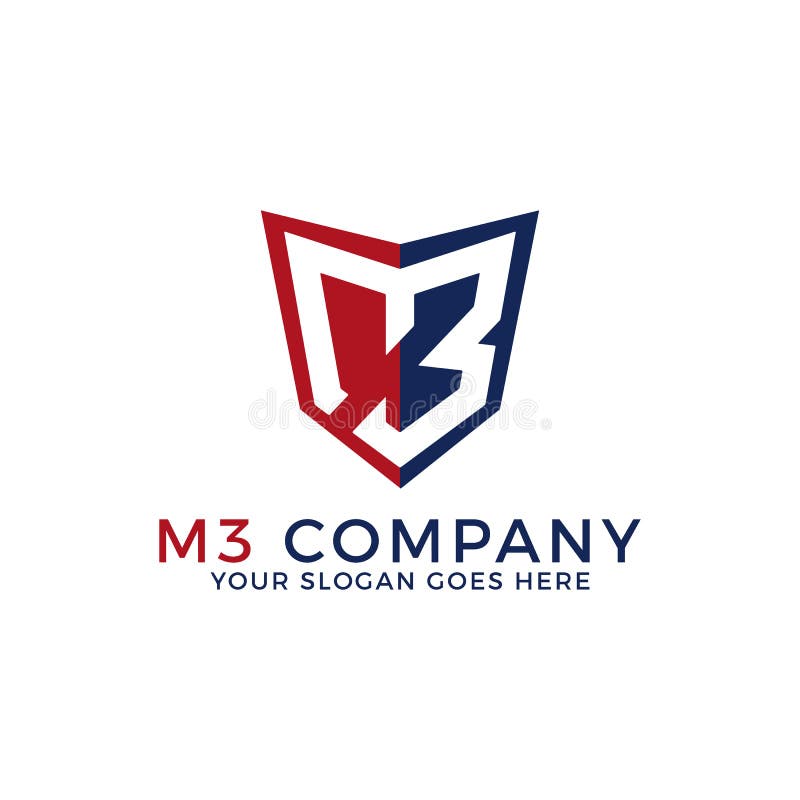 M3 Company Logo Template, Initial Name with Shield Logo Stock Vector ...