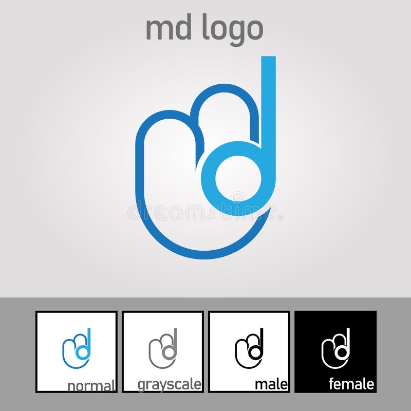 M and D Letter Logo. Blue Color Stock Vector - Illustration of brand ...