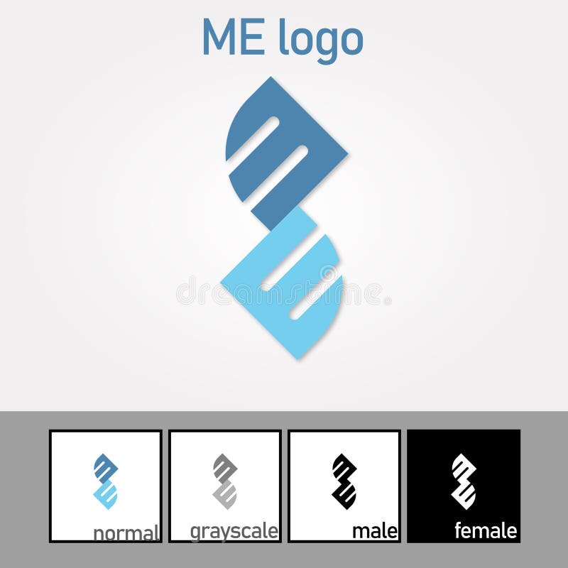 M and E Letter Logo. Blue Color Stock Vector - Illustration of vector ...