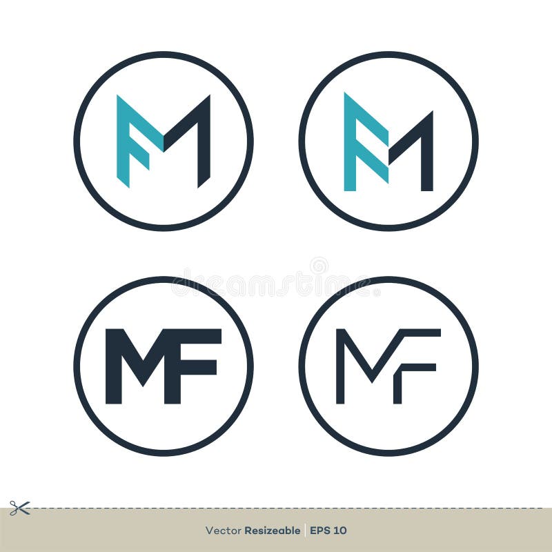 M F Letter Icon Vector Logo Template Illustration Design. Vector EPS 10 ...