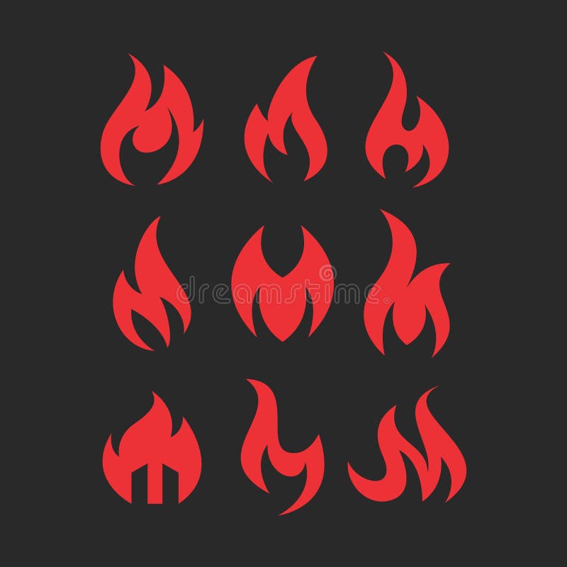 M Fire Icon Set. Fire Vector Illustration Stock Vector - Illustration ...