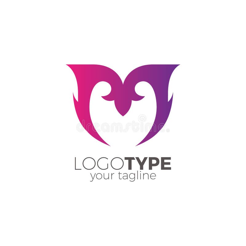 M Floral Logo Look Simple and Smart Design Stock Vector - Illustration ...