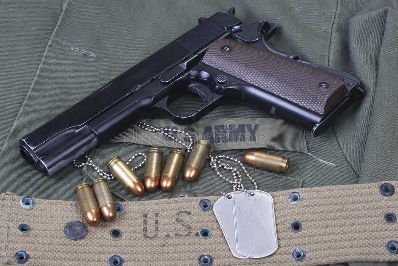 M1911 Government with US ARMY Uniform Stock Image - Image of legendary ...