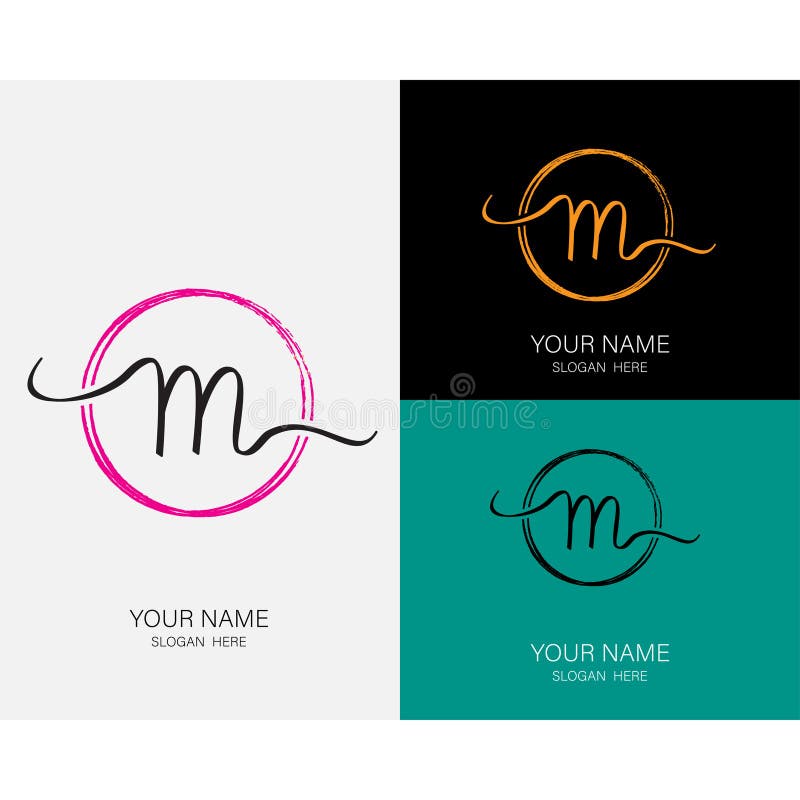 DR Initial Handwriting Logo Circle Template Vector Stock Vector ...