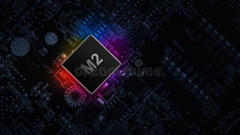 M2 Laptop Processor. Network Digital Technology with Computer Cpu Chip ...