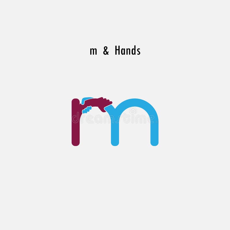 M- Letter Abstract Icon and Hands Logo Design Vector Template.Business ...