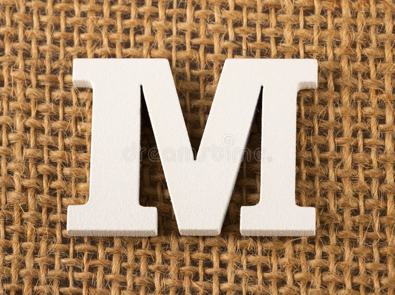 M, Letter of the Alphabet - Burlap Background Texture Stock Image ...