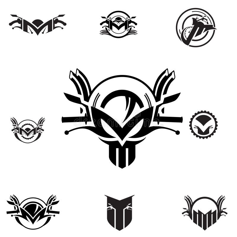 M Letter Based, Motorcycle Symbol Stock Vector - Illustration of ...