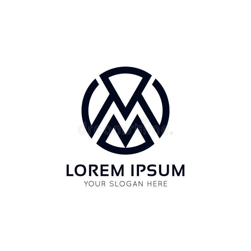 M Letter Circle Icon Monogram Sign Company Vector Logo Design Stock ...