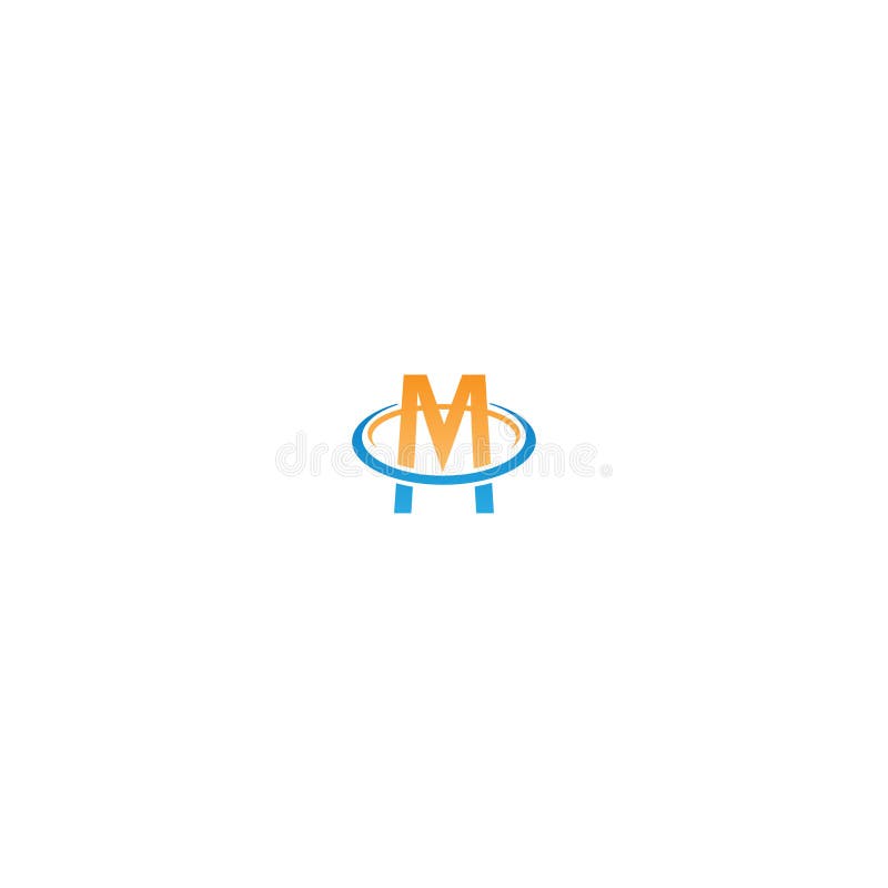 M Letter Circle Logo, Concept Letter M + Icon Circle Illustration Stock ...