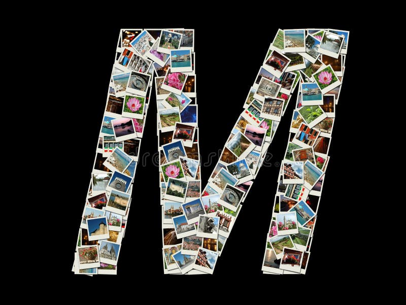 M Letter - Collage of Travel Photos Stock Photo - Image of love, design ...