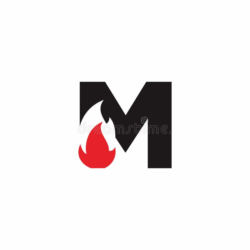 Letter M and Flame Logo Design Stock Vector - Illustration of fire ...