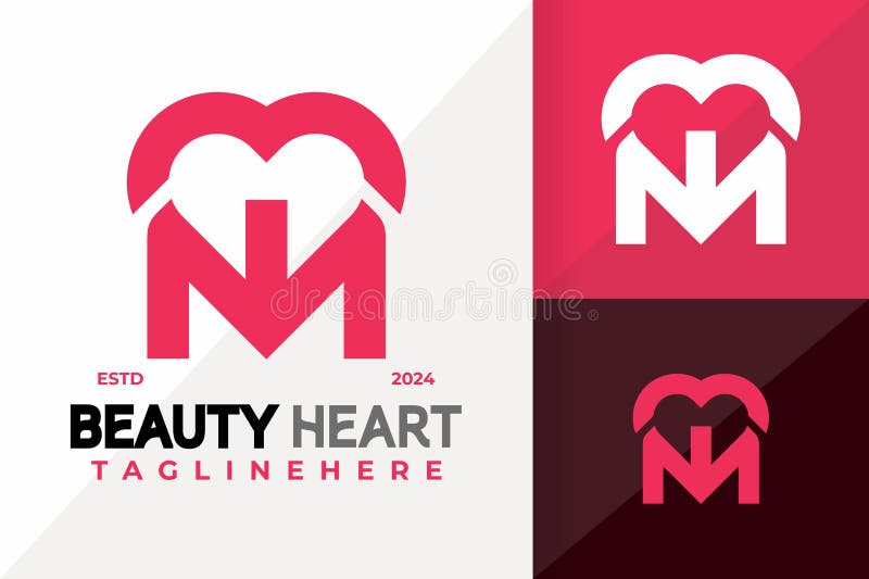 M Letter Heart Logo Icon Vector Design. Creative Simple Logos Designs ...