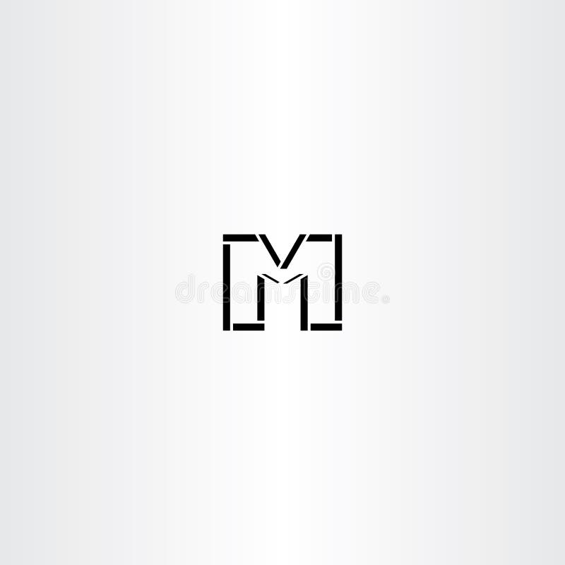 M Letter Icon Black Symbol Logotype Stock Vector - Illustration of ...
