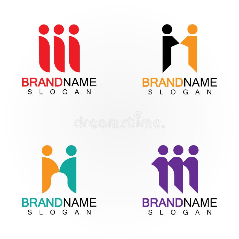 M Letter People Concept Logo Template Vector Illustration Stock Vector ...