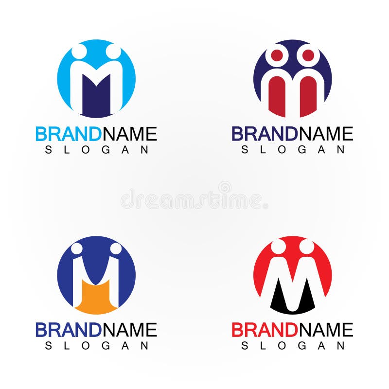 M Letter People Concept Logo Template Vector Illustration Stock Vector ...