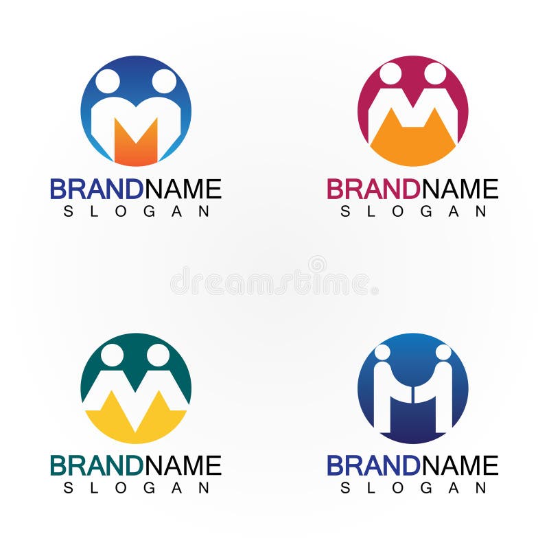 M Letter People Concept Logo Template Vector Illustration Stock Vector ...