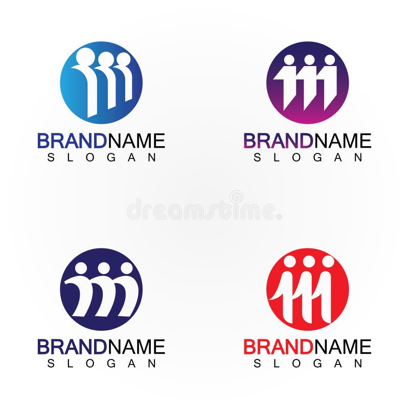 M Letter People Concept Logo Template Vector Illustration Stock Vector ...