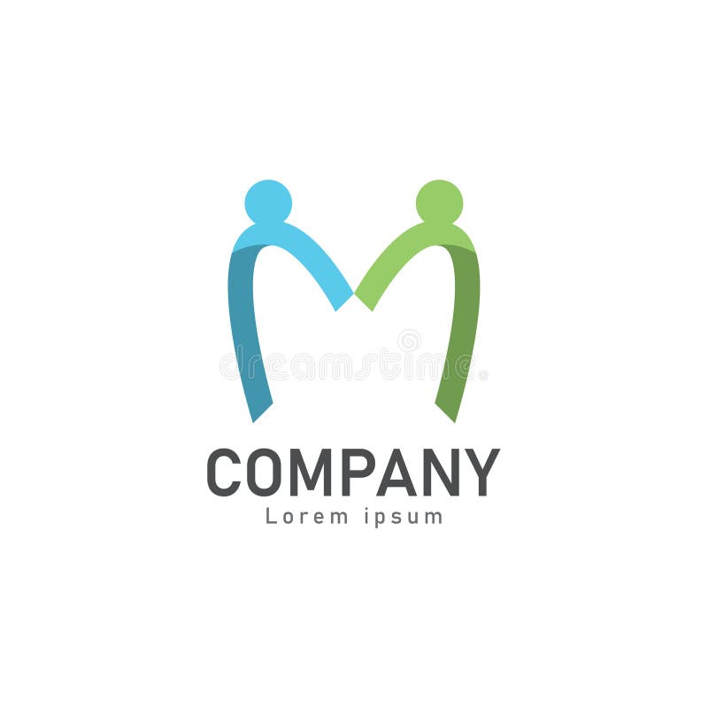 M Letter People Logo Vector Stock Vector - Illustration of vector ...
