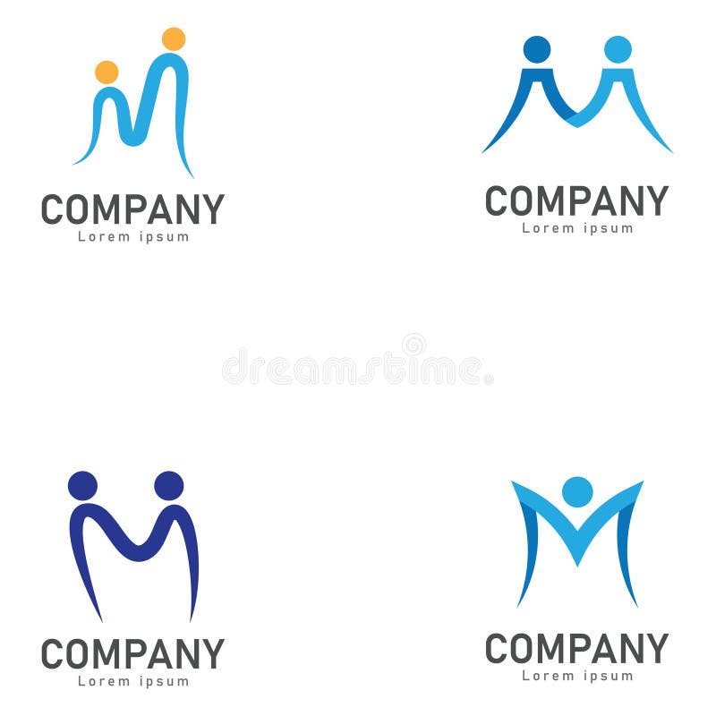 M Letter People Logo Vector Stock Vector - Illustration of design ...