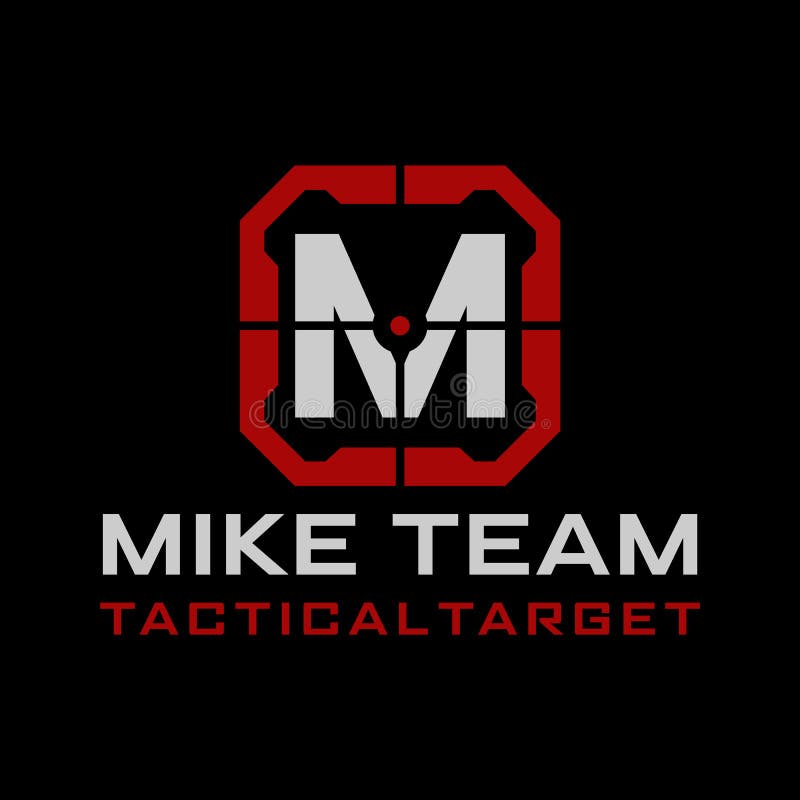 M Letter Tactical Military Target Logo Design Stock Illustration ...